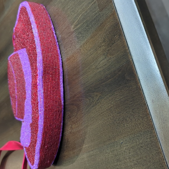 c. marie | Bags | Red Hat Beaded Purse | Poshmark